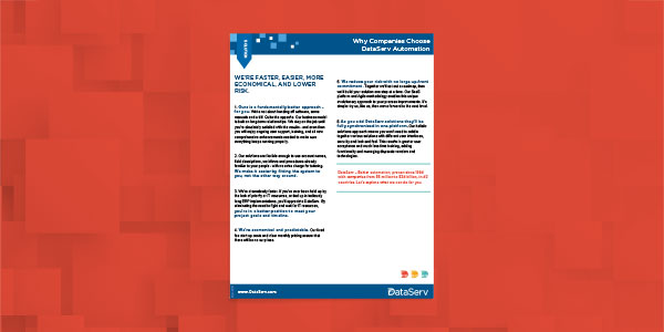 Solution Sheet: Why Companies Choose DataServ | DataServ