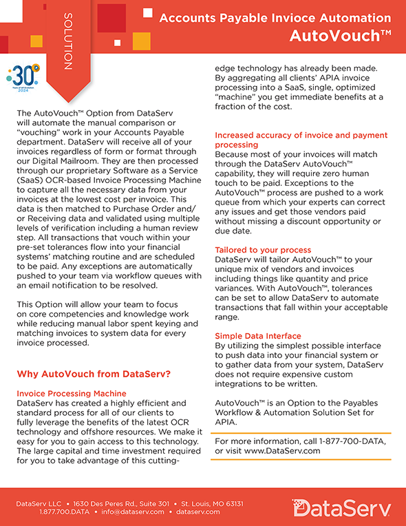Solution Sheet: AutoVouch™ | DataServ