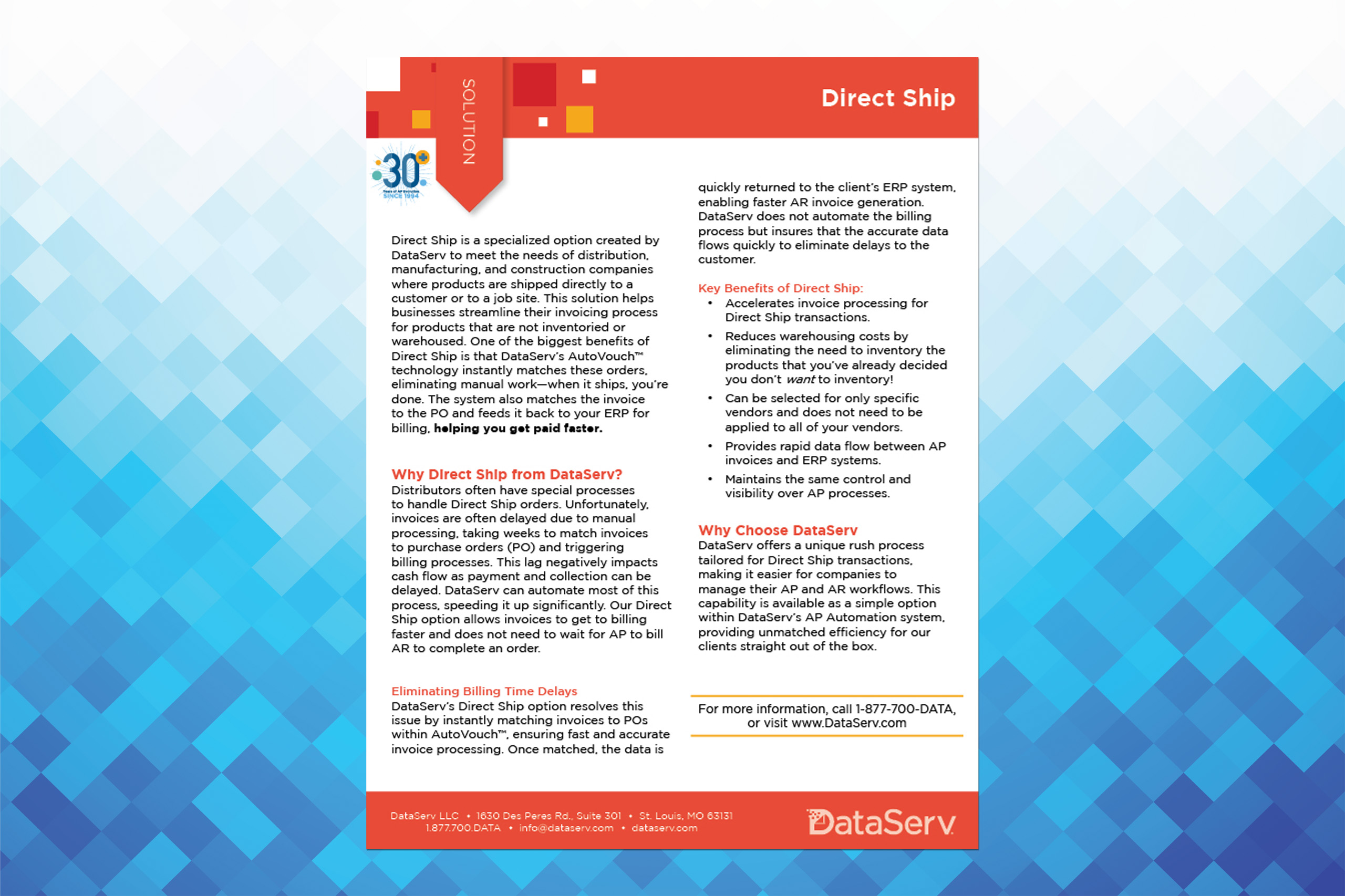 Direct Ship Solution Sheet | DataServ